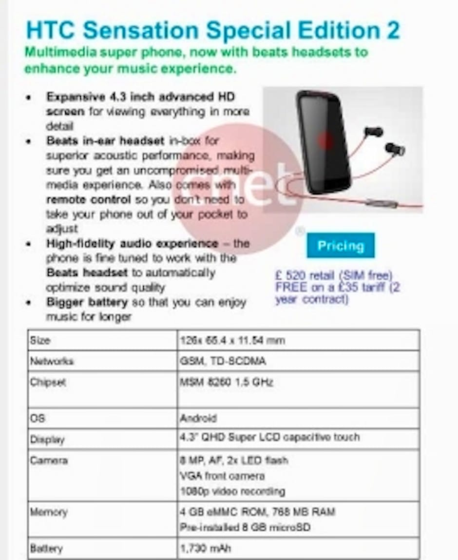 HTC Sensation Special Edition: Now with Beats Audio | Recombu