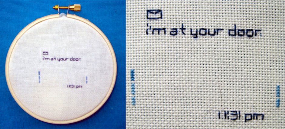 Embroidered text messages are poignant reminders of days gone by | Recombu