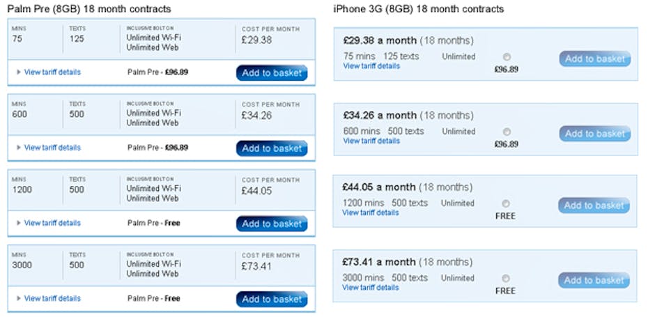 O2 Palm Pre price: How does it compare to the iPhone? | Recombu