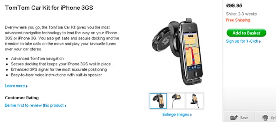 TomTom iPhone car kit in UK Apple store for £100 | Recombu