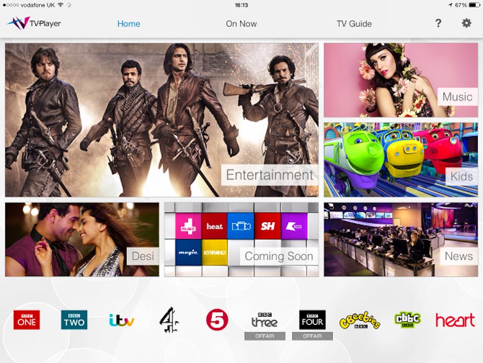 TVPlayer tablet app streams BBC, ITV, C4, Channel 5 and 20 legal free ...