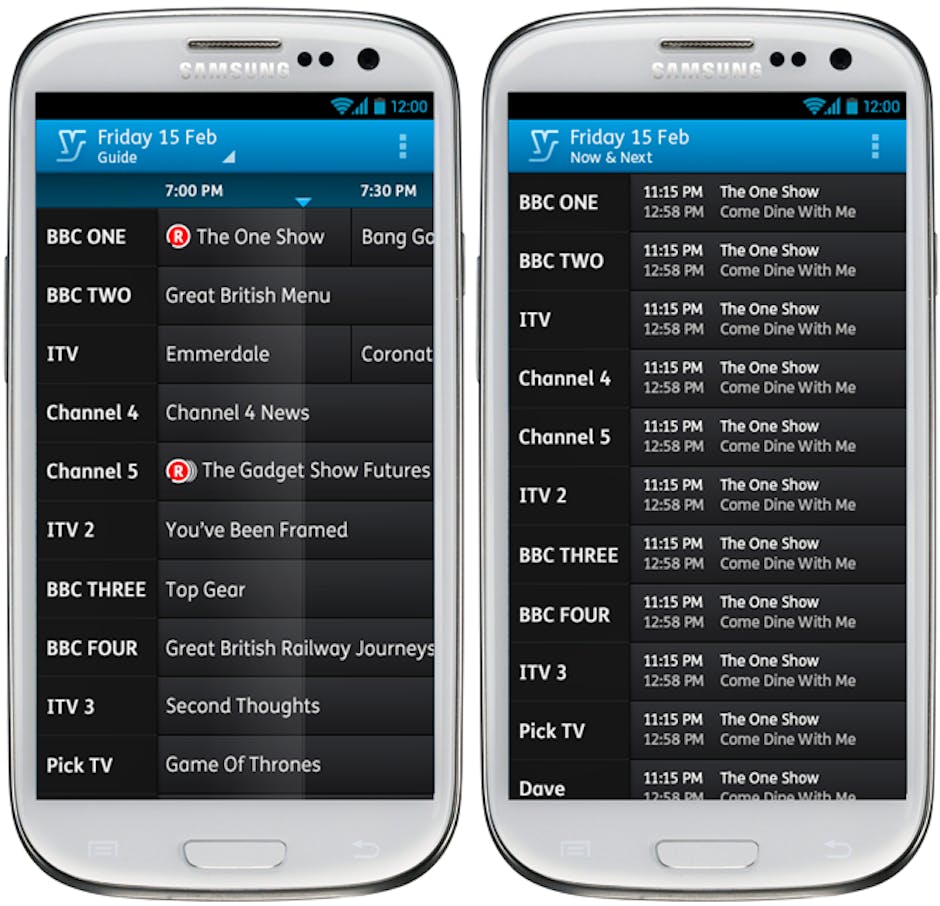 YouView Android app released: Remote Record TV Guide | Recombu
