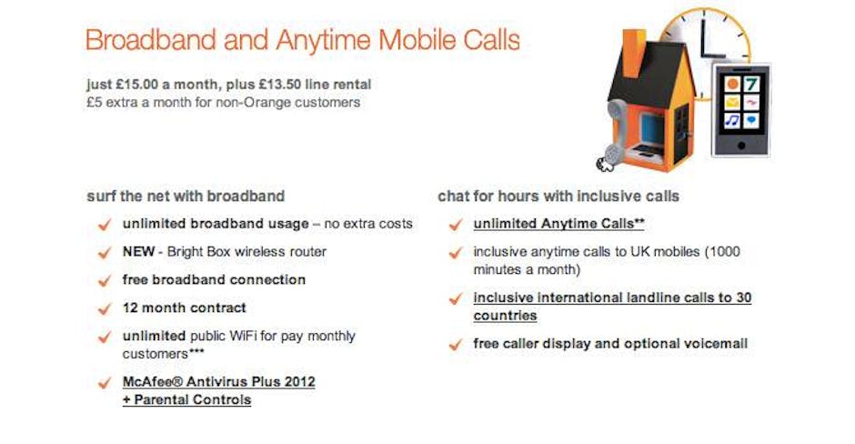 Orange offers 1,000mins call-to-mobile + broadband | Recombu