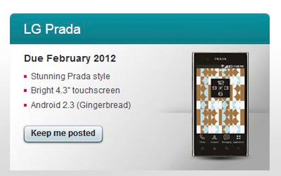 LG Prada 3.0 arriving late Jan on Phones 4U and Feb on T-Mobile | Recombu
