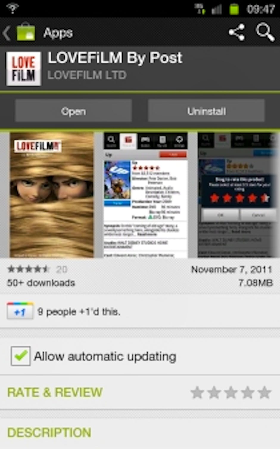 LOVEFiLM App lands on the Android Market. | Recombu
